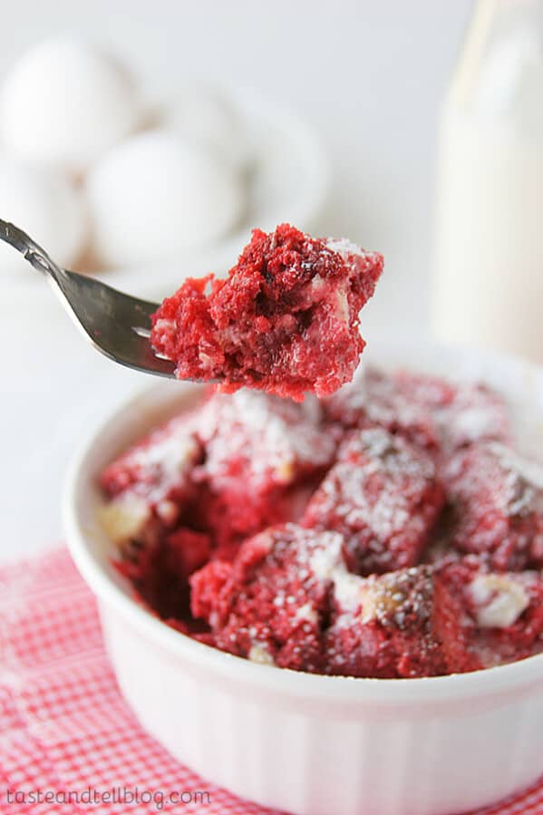 Red Velvet Bread Pudding - Taste and Tell