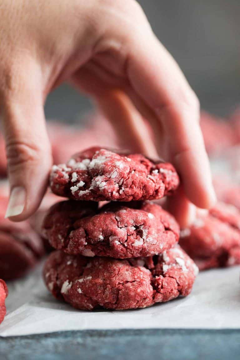 Red Velvet Gooey Butter Cookies- Cake Mix Cookies - Taste and Tell