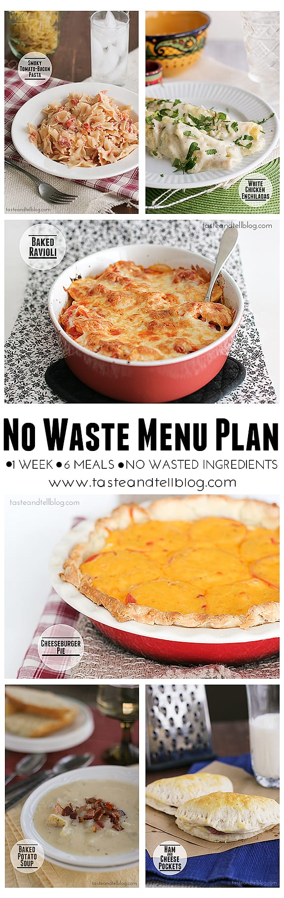 No Waste Menu Plan - Taste and Tell