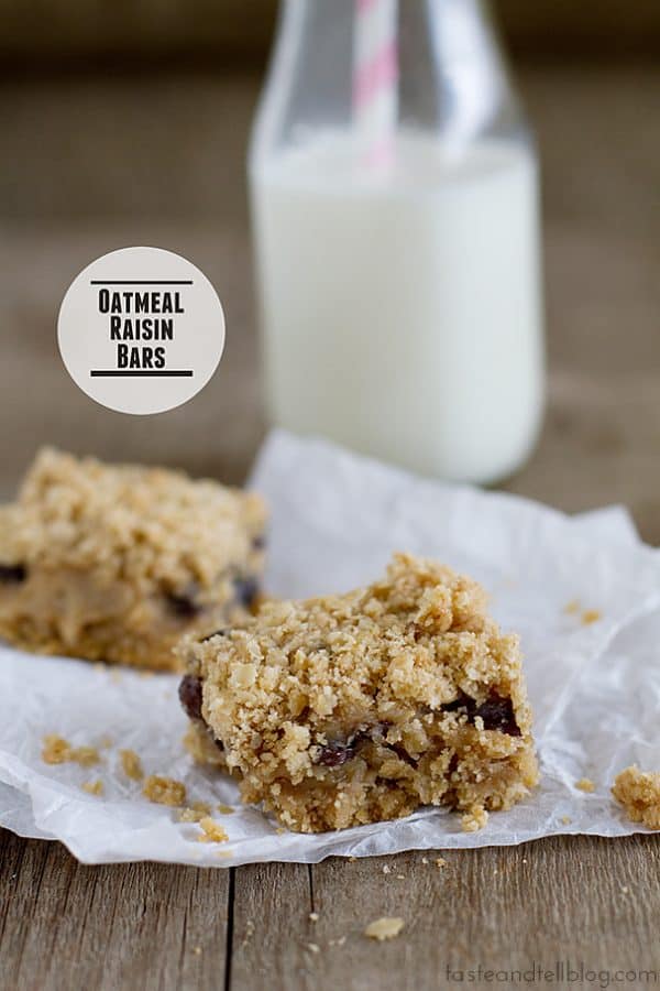 Oatmeal Raisin Bars - Taste and Tell