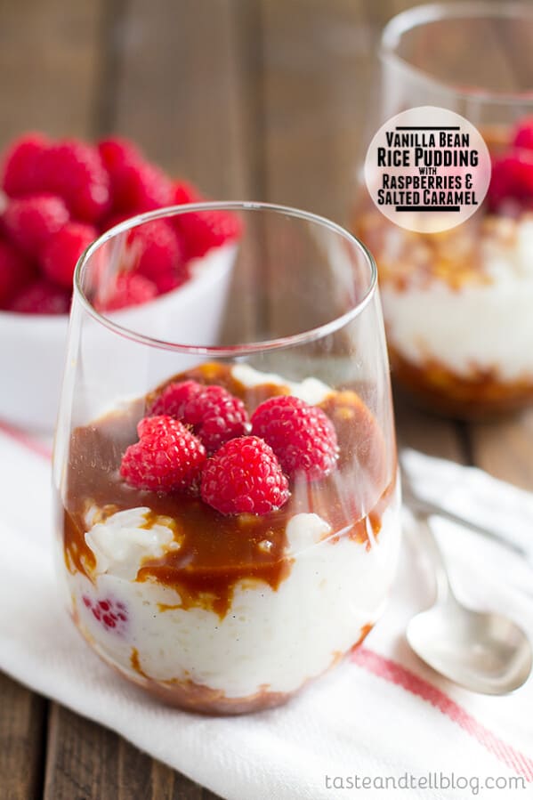 Vanilla Bean Rice Pudding with Raspberries and Salted Caramel - Taste ...