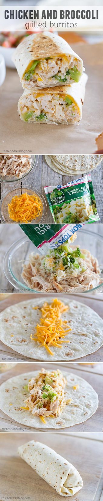 Chicken and Broccoli Grilled Burritos - Taste and Tell