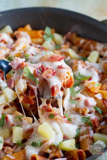 Hawaiian One Pan Pasta - Taste and Tell