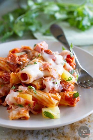 Hawaiian One Pan Pasta - Taste and Tell