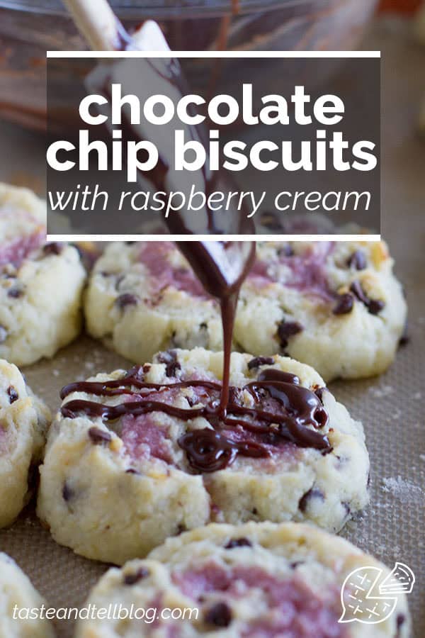 Chocolate Chip Biscuits with Raspberry Cream - Taste and Tell