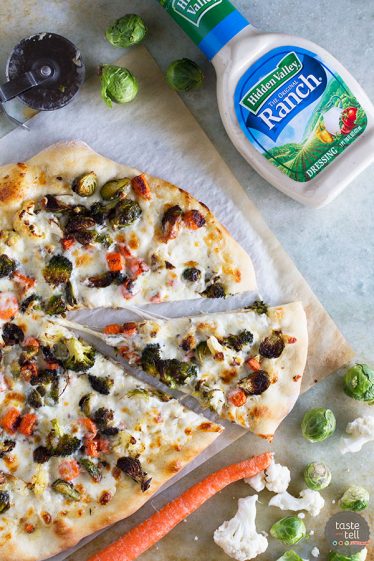 Roasted Vegetable Pizza with Ranch - Taste and Tell