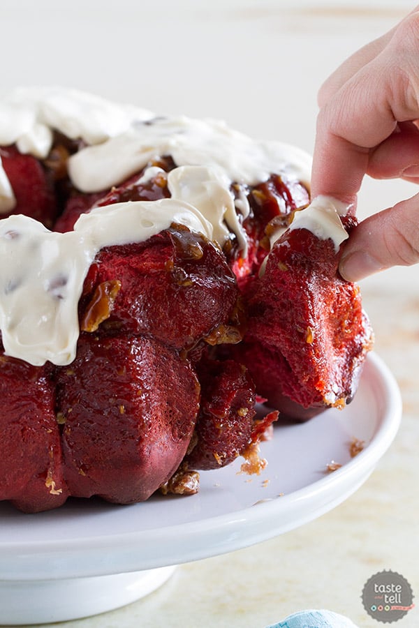 Red Velvet Pull Apart Bread - Taste and Tell