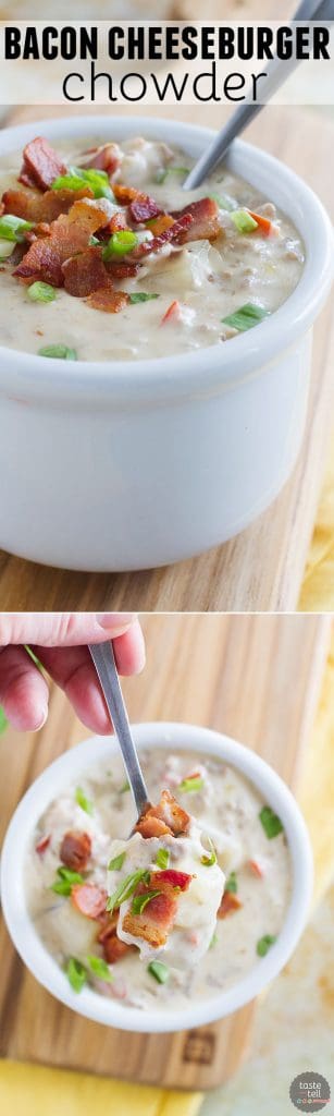 Bacon Cheeseburger Chowder - Taste and Tell