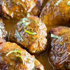 Thirteen Spice Skillet Chicken Thighs with Creme Fraiche - Taste and Tell