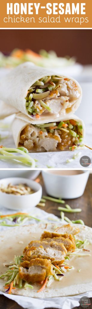 Honey-Sesame Chicken Salad Wraps - Taste and Tell