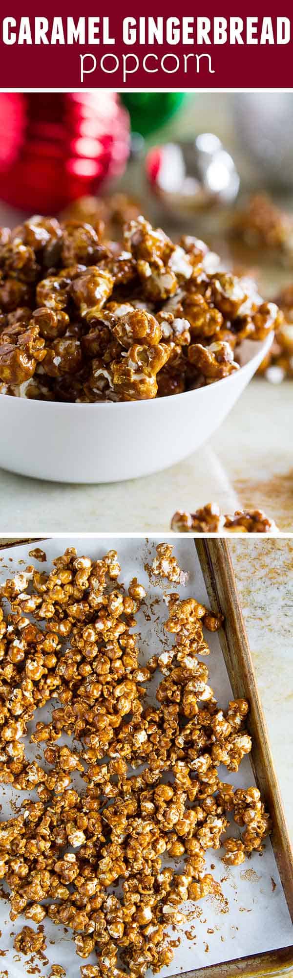 Caramel Gingerbread Popcorn - Taste and Tell