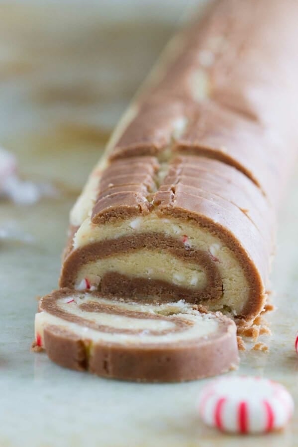 Chocolate Peppermint Pinwheel Cookies - Taste and Tell