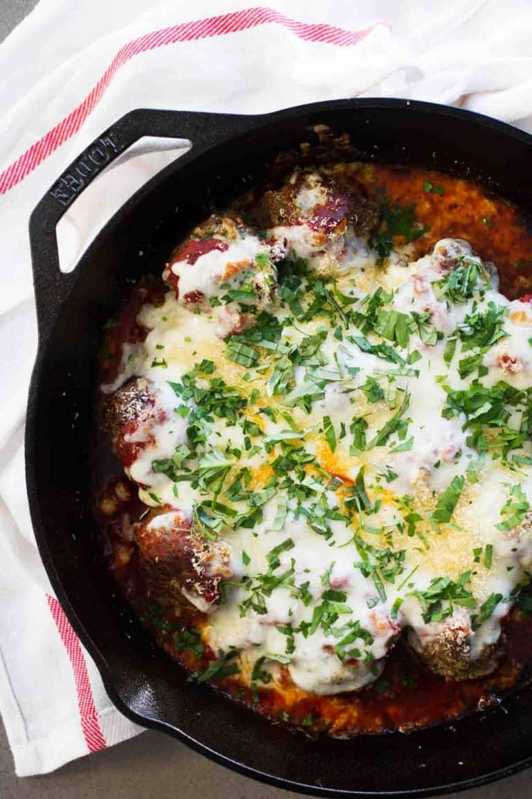 Parmesan Meatball Skillet - Taste and Tell