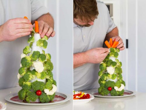 Veggie Christmas Trees + Bacon Chive Ranch Dip - Taste and Tell