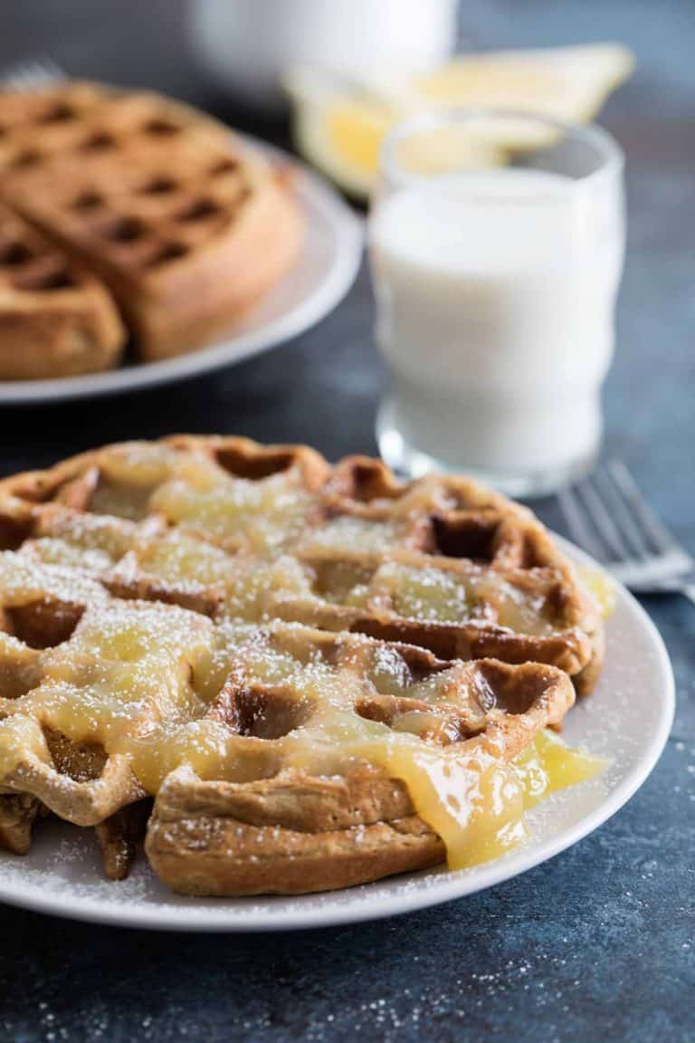Easy Gingerbread Waffle Recipe with Lemon Sauce - Taste and Tell