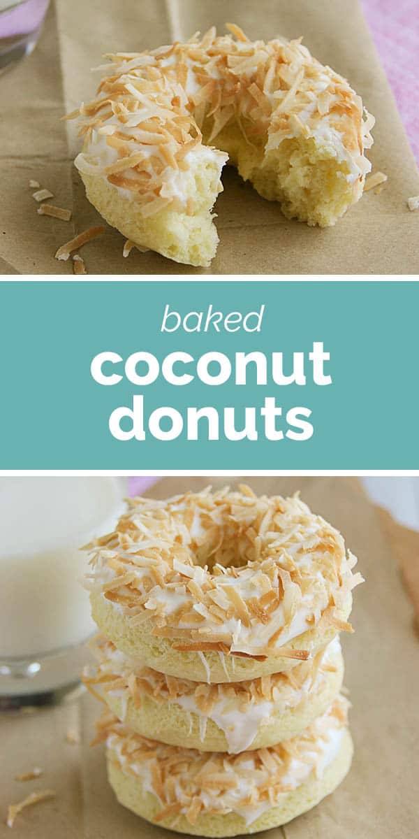 Baked Coconut Donuts Topped with Coconut - Taste and Tell