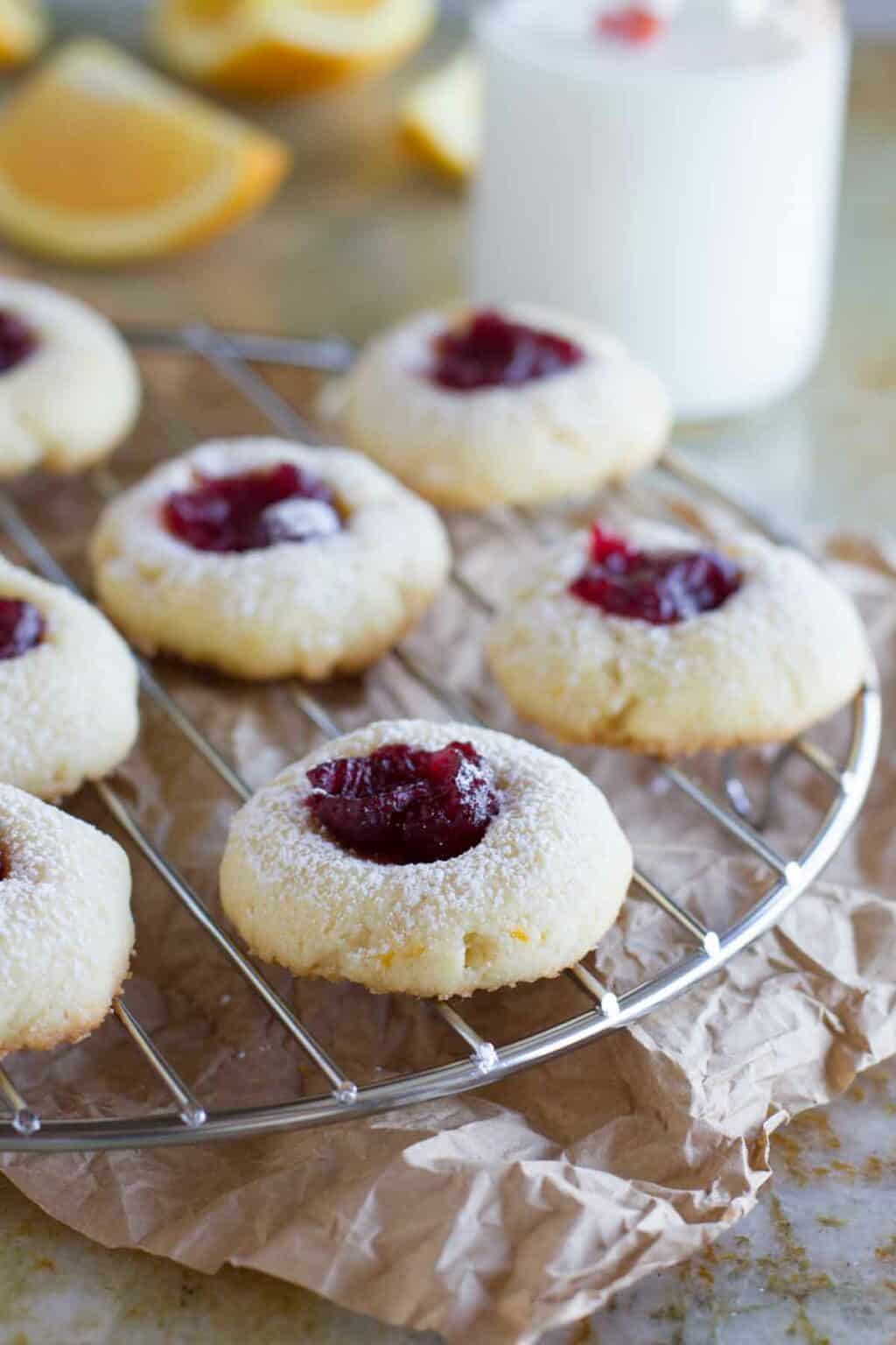 Peanut Butter and Jelly Thumbprint Cookies - Taste and Tell