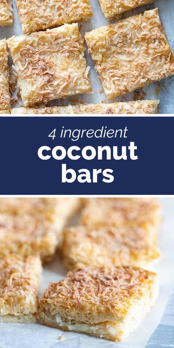 Easy 4 Ingredient Coconut Bars Recipe - Taste and Tell