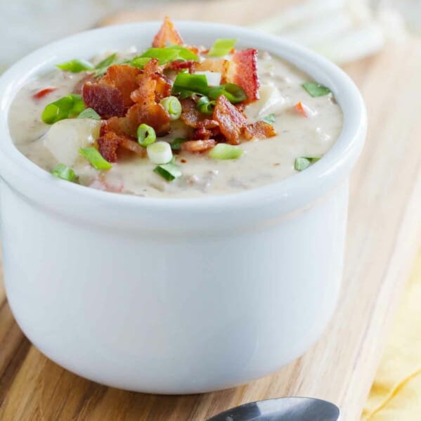 Bacon Cheeseburger Chowder - Taste and Tell