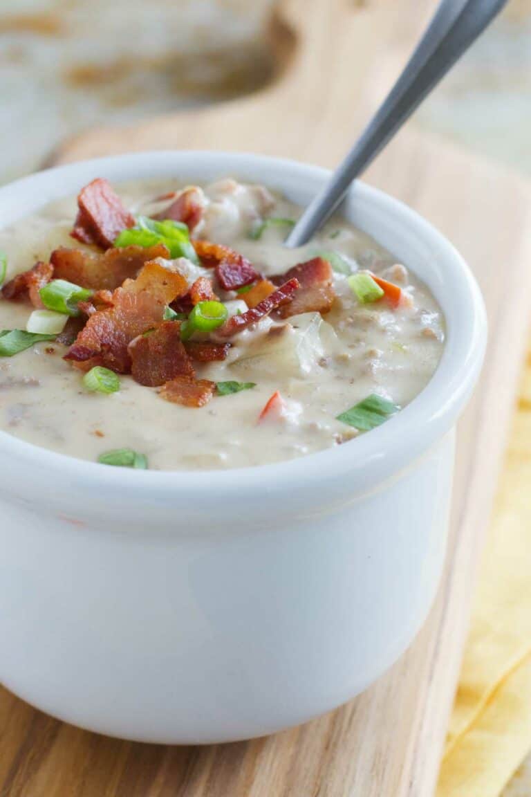 Bacon Cheeseburger Chowder - Taste and Tell