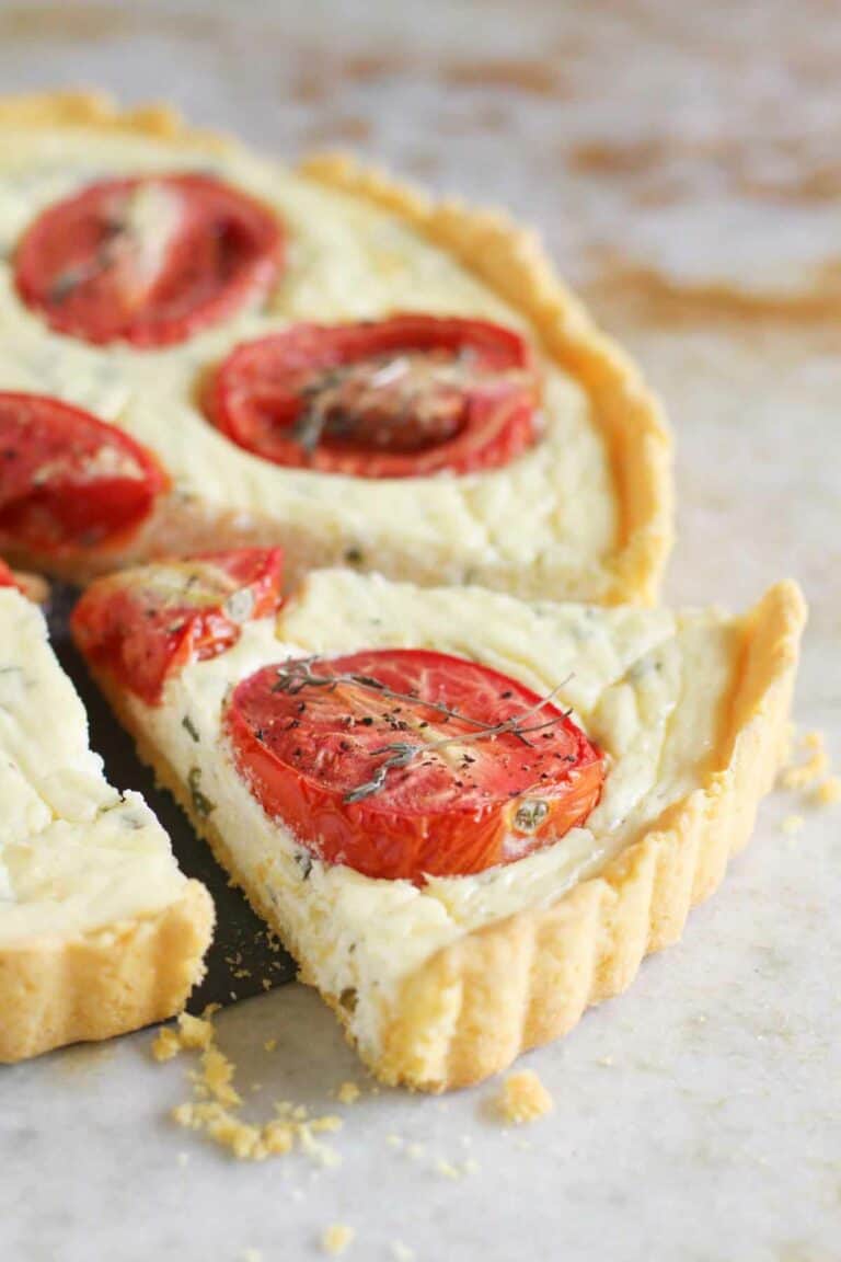 Polenta Crust Tomato Tart - Taste and Tell