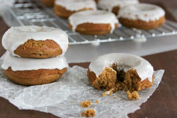 Glazed Gingerbread Baked Donuts - Taste and Tell
