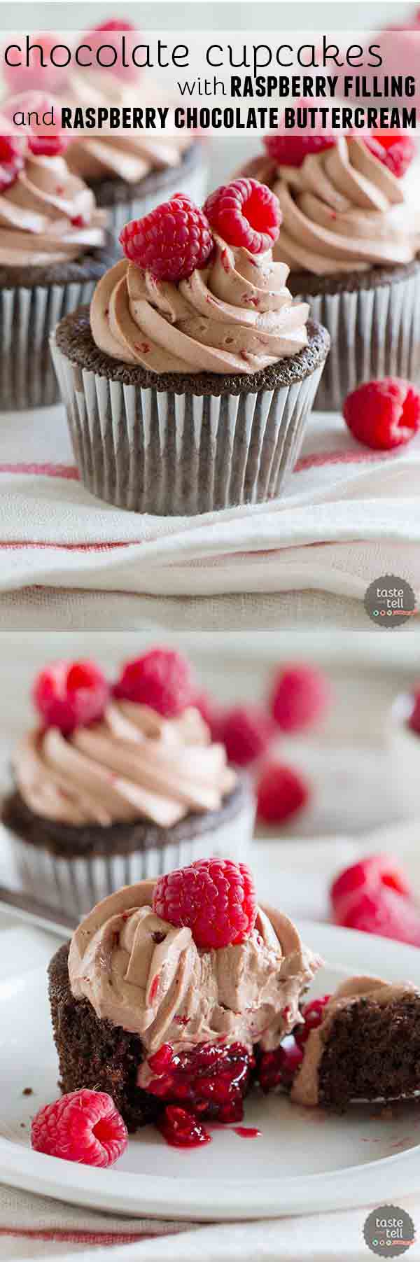 Chocolate Cupcakes with Raspberry Filling - Taste and Tell