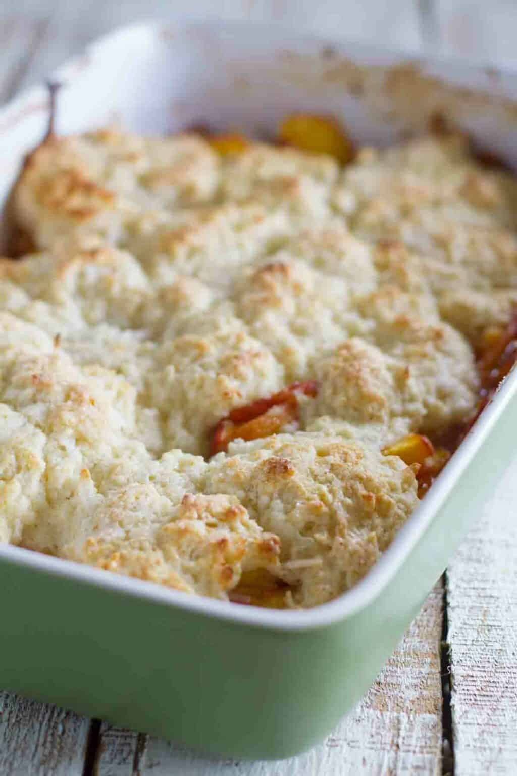 Coconut Peach Cobbler Recipe - Taste and Tell