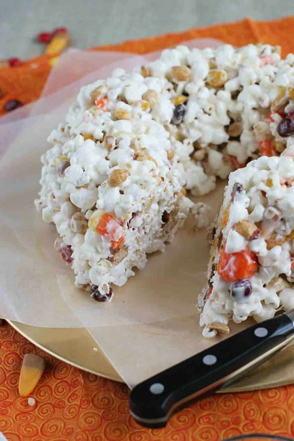 Halloween Popcorn Cake - Taste and Tell