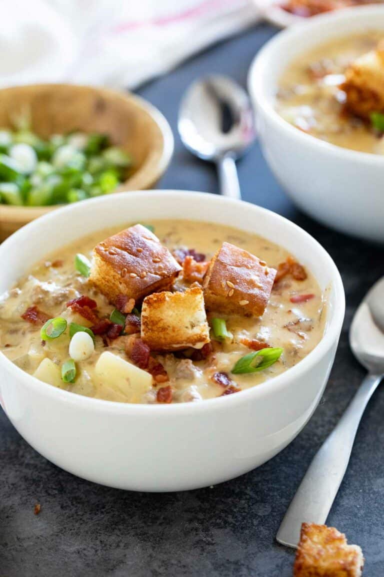 Bacon Cheeseburger Chowder - Taste and Tell