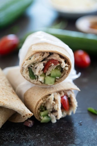 Greek Chicken Wraps - Taste and Tell