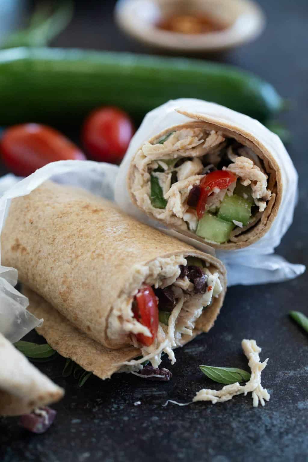 Greek Chicken Wraps - Taste and Tell