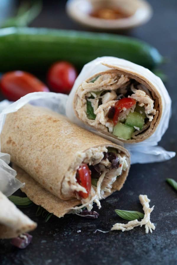 Greek Chicken Wraps - Taste and Tell