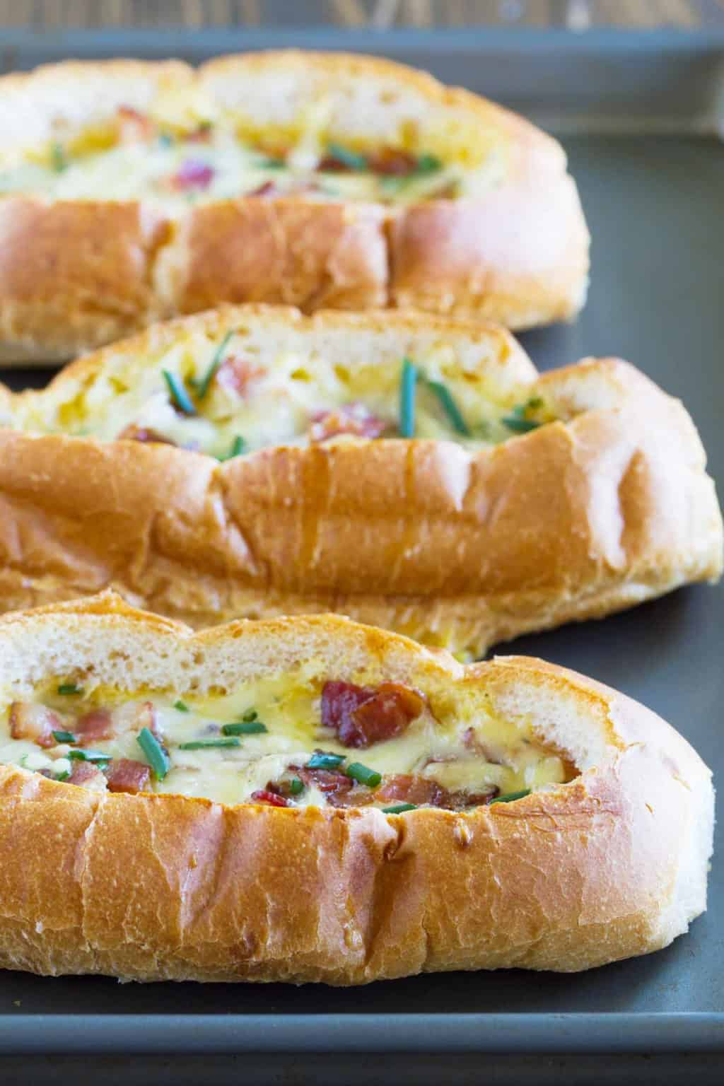 Baked Egg, Bacon and Cheese Boats - Taste and Tell