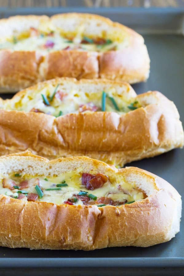 Baked Egg, Bacon and Cheese Boats - Taste and Tell