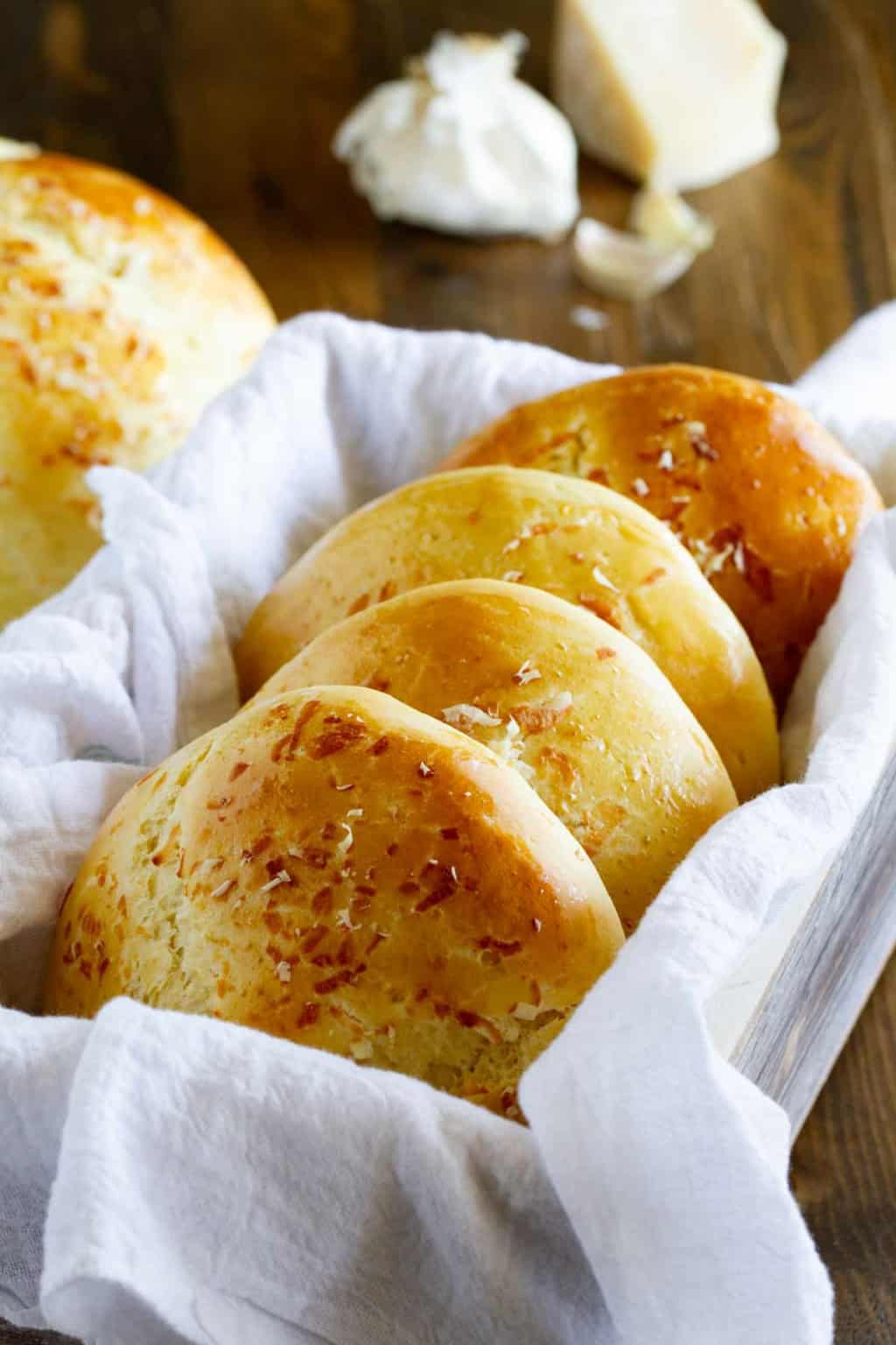 Garlic Parmesan Brioche Buns - Taste and Tell
