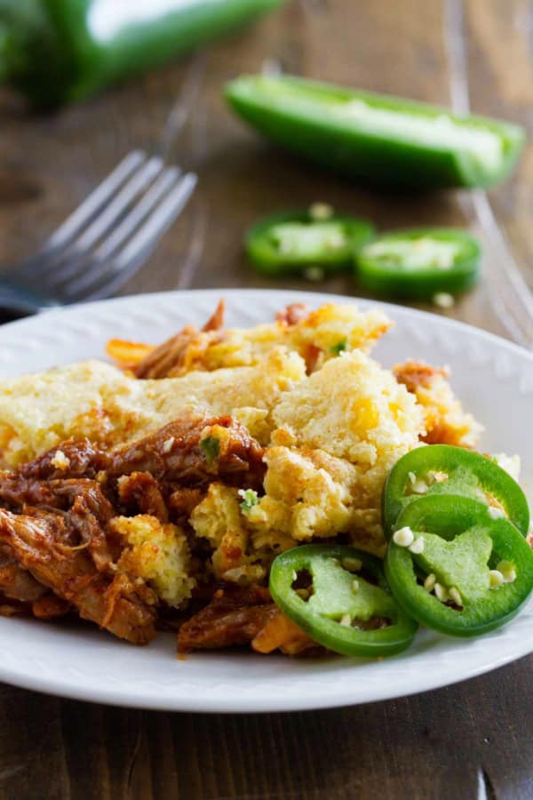 Cornbread Topped BBQ Pork - Taste and Tell