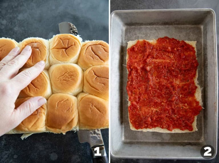 Pepperoni Pizza Sliders - Taste and Tell