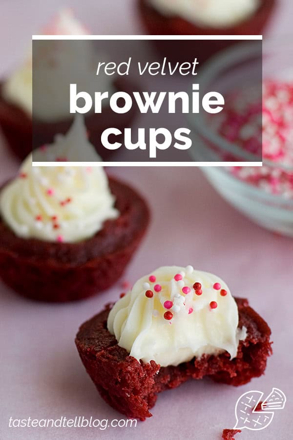 Red Velvet Brownie Cups - Taste and Tell