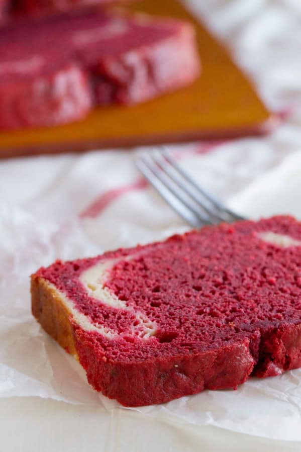 Red Velvet Quick Bread with Cream Cheese Filling - Taste and Tell