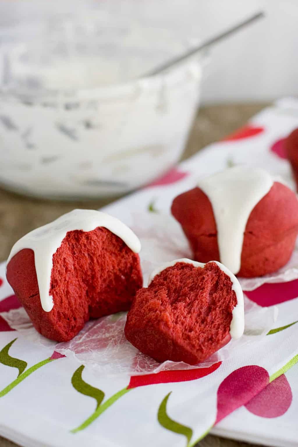 Red Velvet Rolls with Cream Cheese Glaze - Taste and Tell