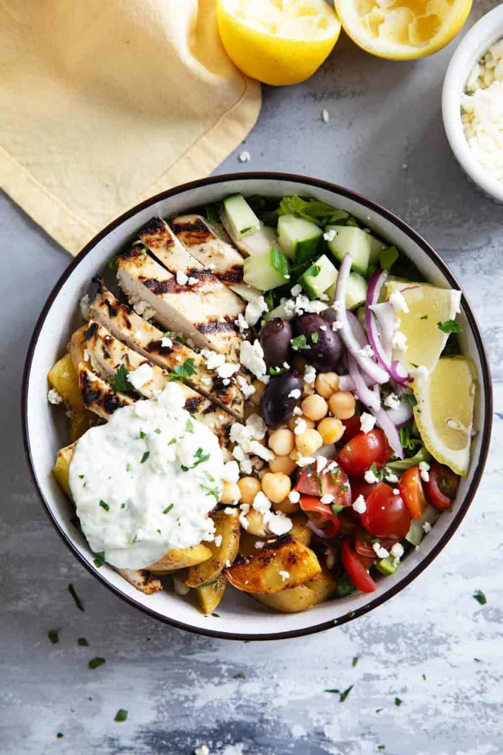 Greek Chicken Bowls - Taste and Tell